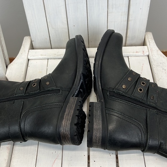 Eric Michael | Shoes | Eric Michael Leather Moto Biker Calf Boots Size ...